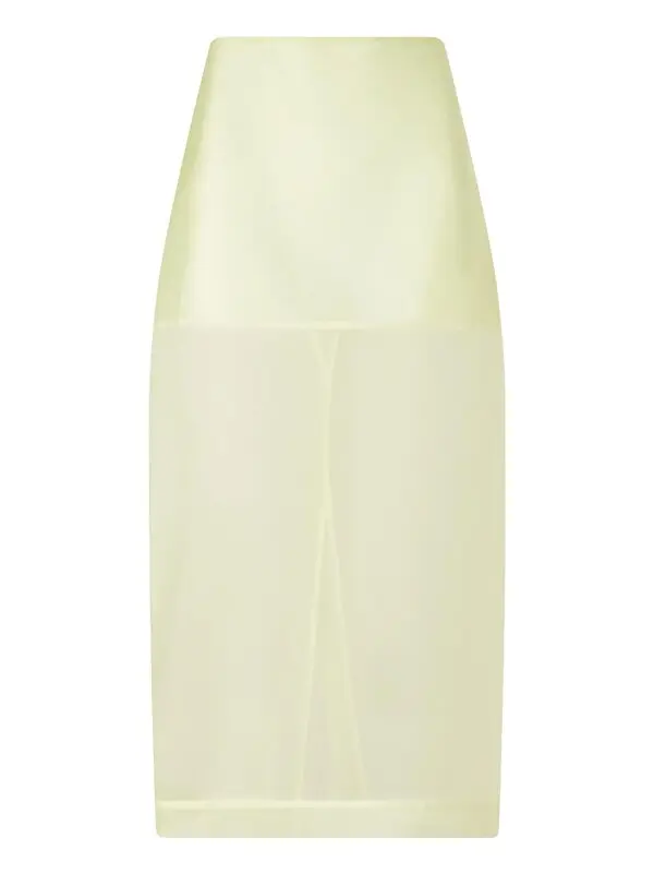 THE FRANKIE SHOP Peri Sheer Silk-blend Midi Skirt - Yellow