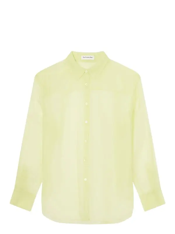 THE FRANKIE SHOP Peri Sheer Silk-blend Shirt - Yellow