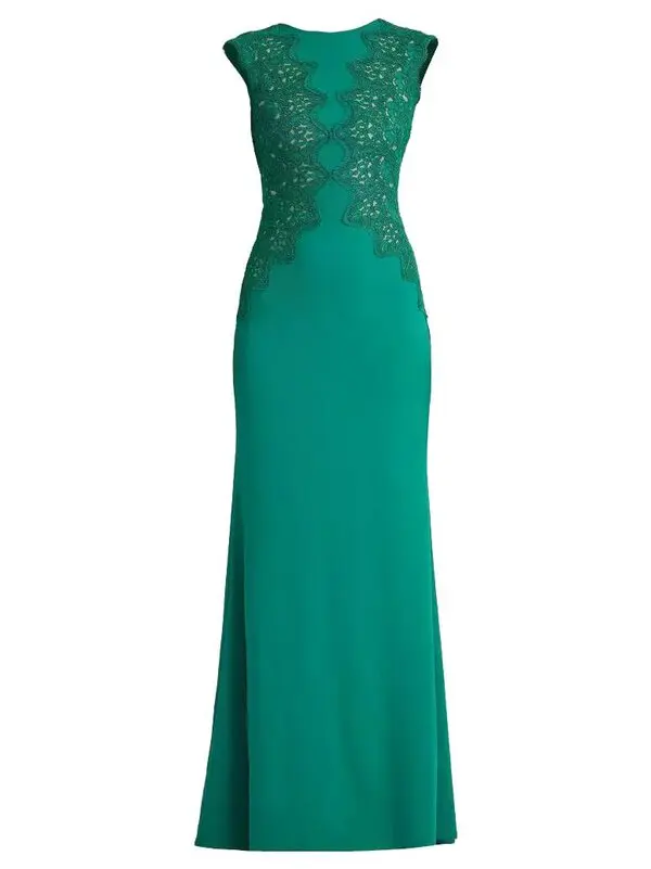 Tadashi Shoji Lace-detailed Maxi Dress - Green
