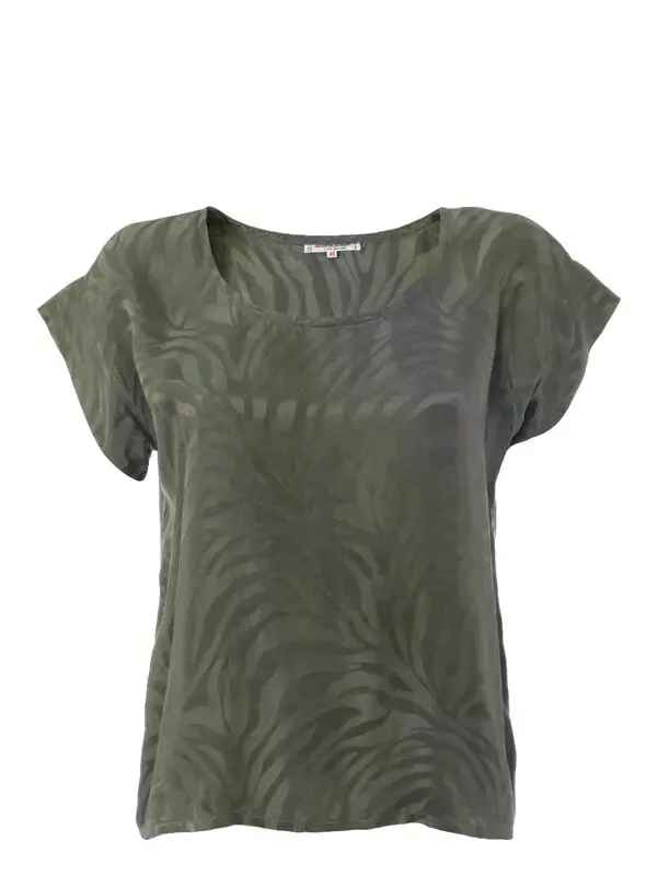 Saint Laurent Zebra-pattern Jacquard T-shirt - Green