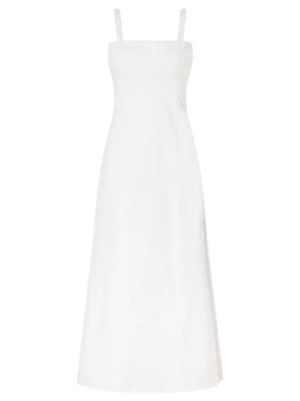 Victoria Beckham Cami Paneled Organic Cotton-blend Midi Dress - White