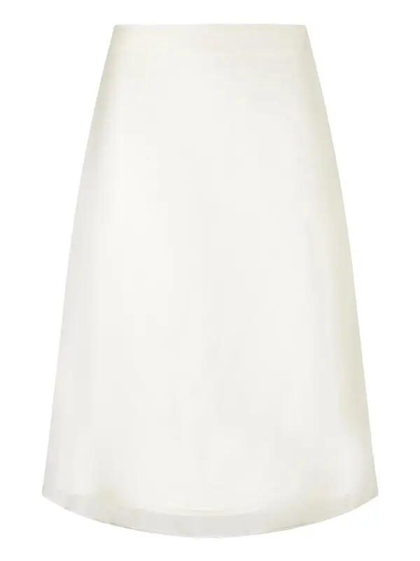 Ami Silk Crepe Midi Skirt - Neutrals