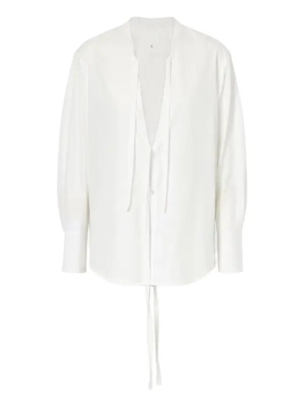 MAISON MARGIELA Tie-detailed Cotton Blouse - White