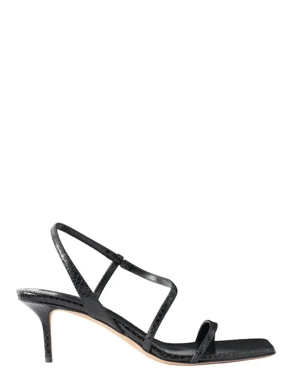EMME PARSONS Delicat Lizard-effect Leather Sandals - Black