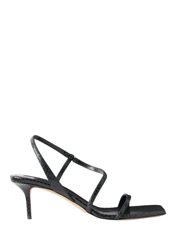EMME PARSONS Delicat Lizard-effect Leather Sandals - Black