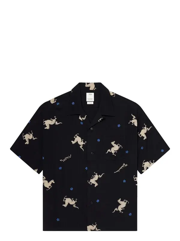 Visvim Crosby Camp-collar Printed Woven Shirt - Black