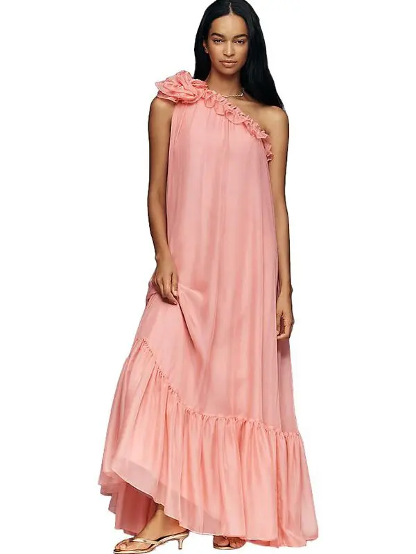Mac Duggal One-shoulder Maxi Dress - Pink
