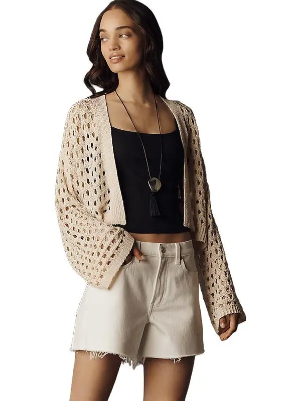 Anthropologie Crochet Cardigan - Cream