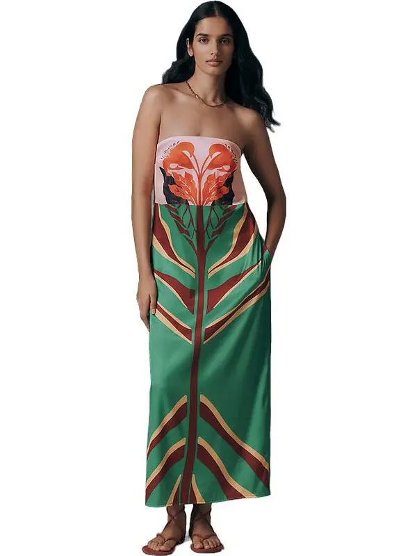 DE LORETA Cotton Aloe Midi Dress - Amapola