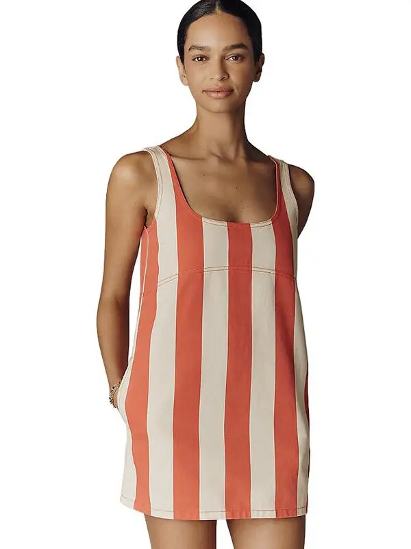 SIMONMILLER Sahara Stripe Mini Dress - Venetian Red Stripe