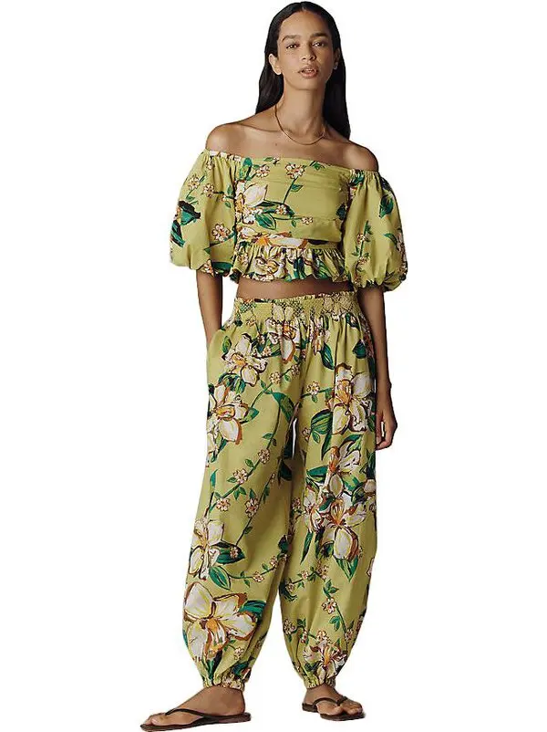 HOPE FOR FLOWERS BY TRACY REESE Lily Cotton Balloon Pants - Pear Lilies