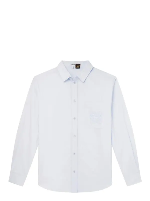Loewe Paula's Ibiza Logo-embroidered Cotton-blend Shirt - Blue