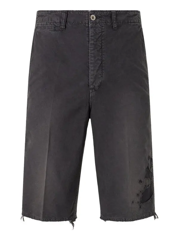 Visvim Straight-leg Cotton-twill Shorts - Black