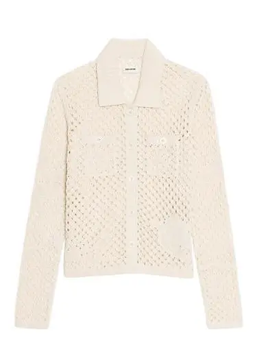 Zadig&Voltaire Crochet Linen And Cotton Cardigan - Ecru