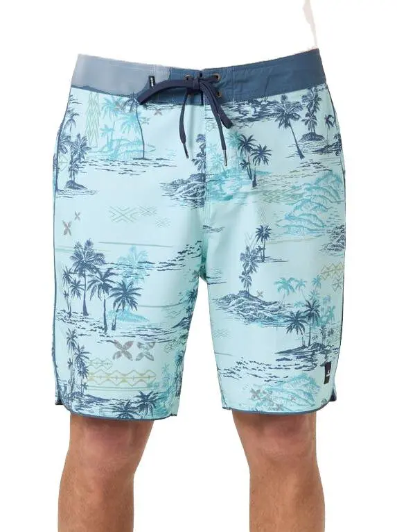 O'Neill Hyperfreak Mysto Scallop Board Shorts - Canal Blue