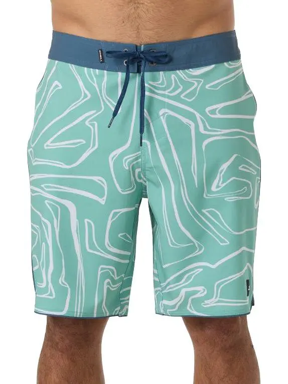 O'Neill Hyperfreak Mysto Scallop Board Shorts - Green