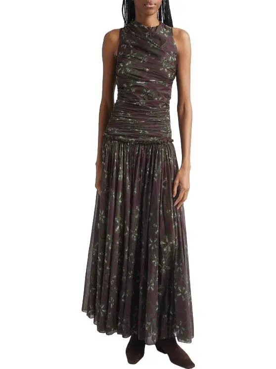 SIEDRES Alina Floral Jersey Dress - Brown Multi