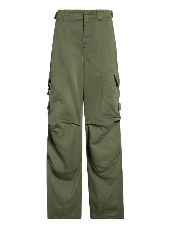 Balmain Cotton & Linen Cargo Trousers - 7ec Green