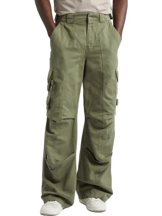 Balmain Cotton & Linen Cargo Trousers - 7ec Green
