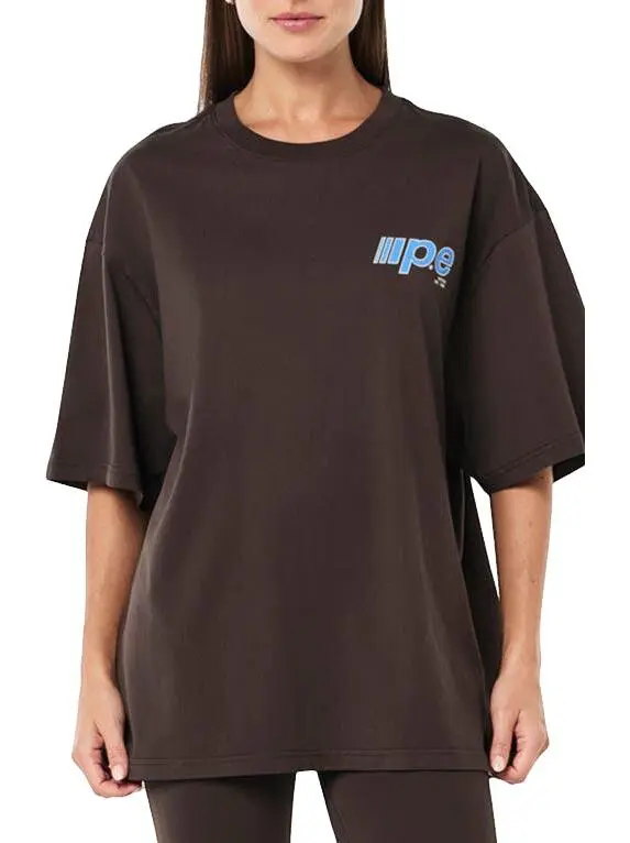 P.E Nation Glide Oversize Organic Cotton T-shirt - Coffee