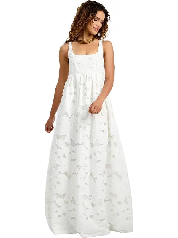 Trina Turk Ariel Lace Maxi Dress - Whitewash