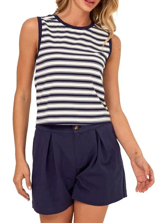 THREADS 4 THOUGHT Striped Emilia Cottage Tank - White/stargazer