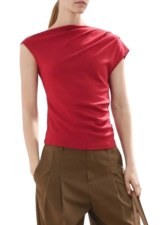 Mango Asymmetric One-shoulder Top - Red