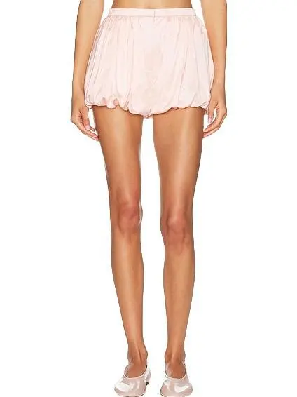 HELSA Sateen Puff Shorts - Shell Pink