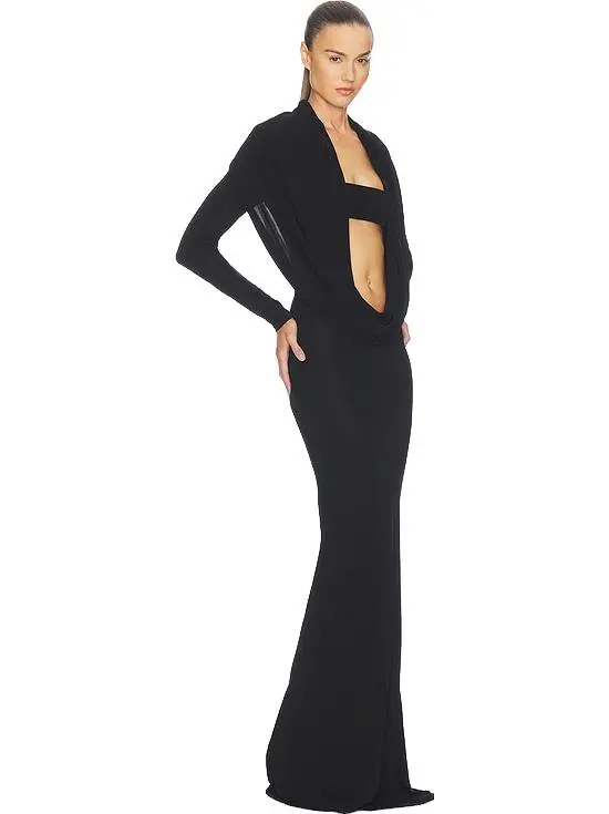 HELSA Svetlana Jersey Gown - Black