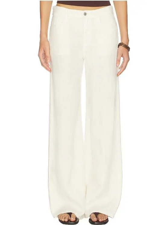 Citizens Of Humanity Nora Linen Trouser Leg Pants - Ivory