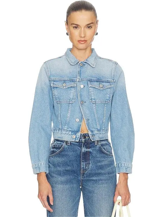 Citizens Of Humanity Shrunken Denim Jacket With Button-down Closure - Blue