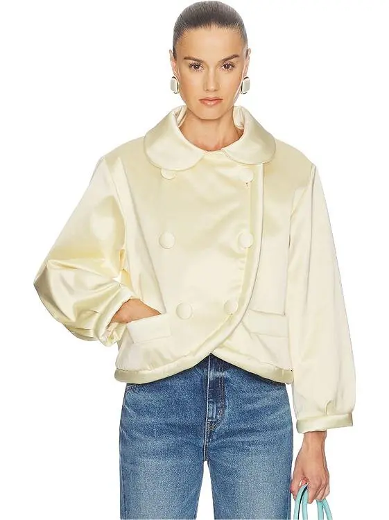 HELSA Sateen Puff Jacket - Lemon