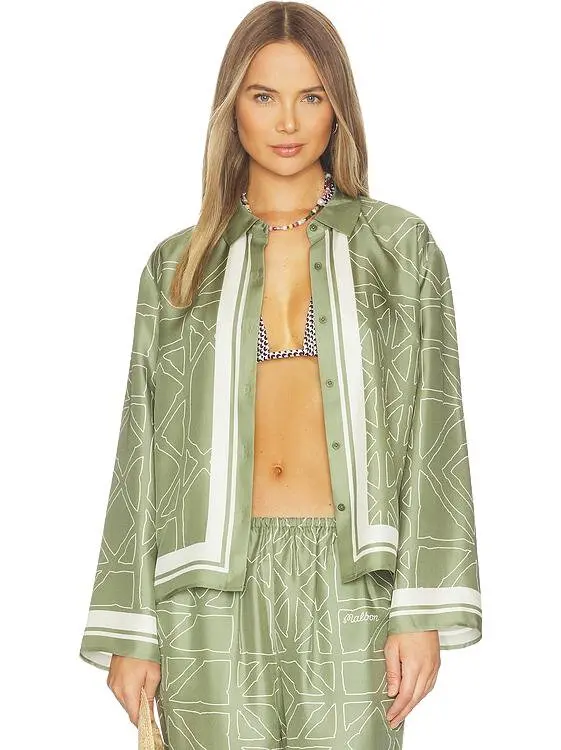 MALBON Irena Button Up Shirt - Sage