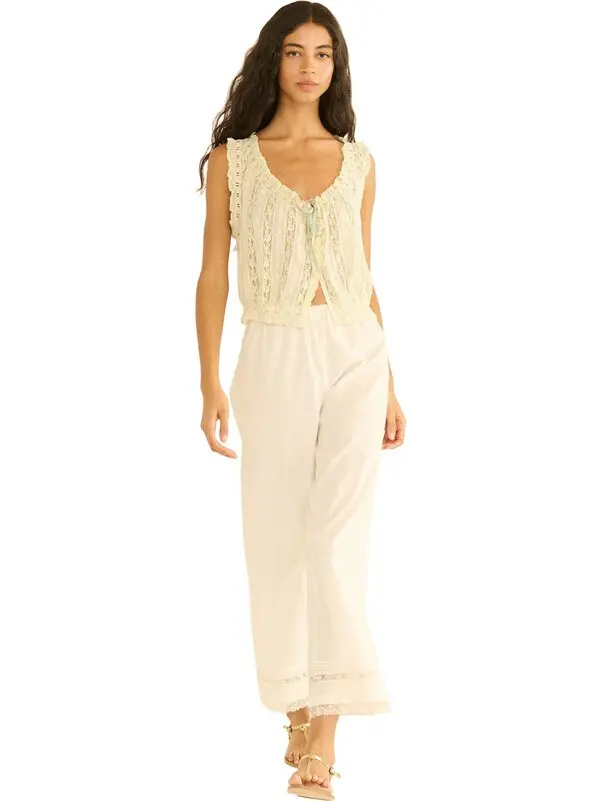 DÔEN Vetiver Lace-paneled Top - Gateau