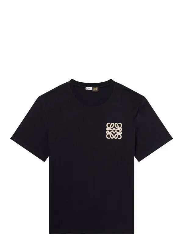 Loewe Paula's Ibiza Logo-embroidered Cotton T-shirt - Black