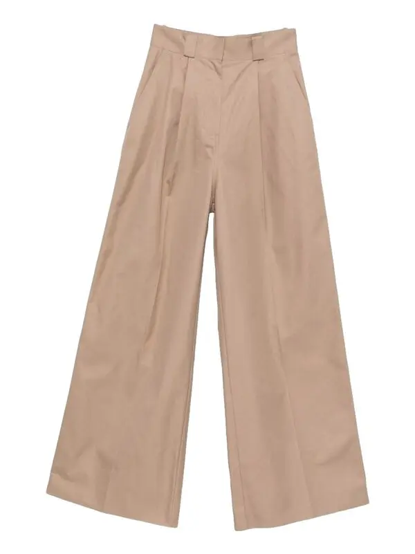 Balenciaga Cotton High-waisted Trousers - Beige