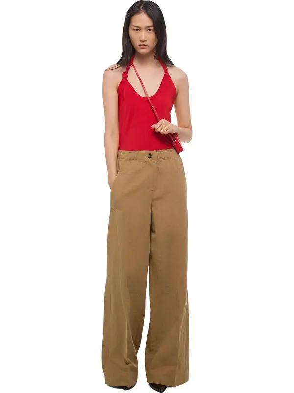 Helmut Lang Wide-leg Pull-on Trouser - Trench