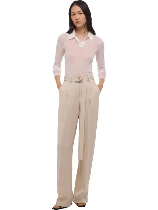 Helmut Lang Relaxed Pleated Trousers - Ivory
