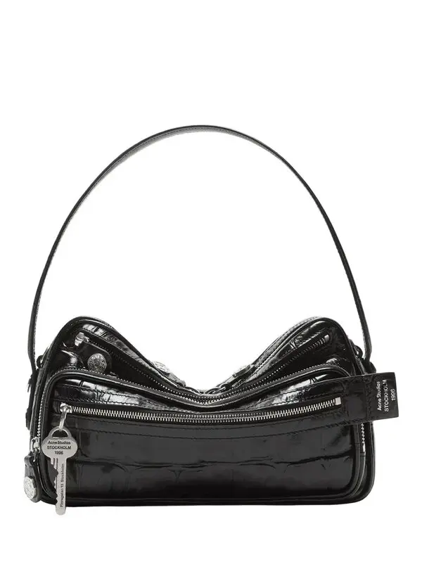 Acne Studios Bag Camero Party Croco - Black