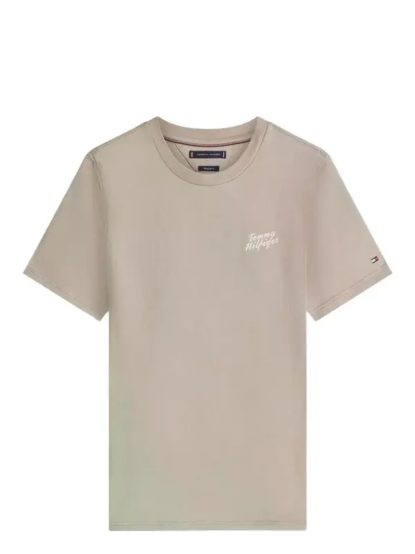 Tommy Hilfiger Short-sleeved Logo-print T-shirt - Neutrals