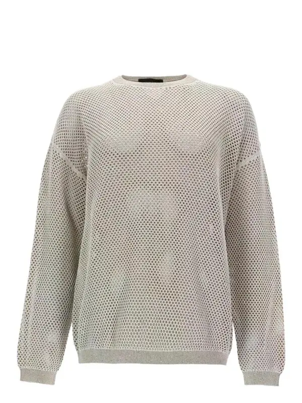 Fabiana Filippi Open-knit Drop-shoulder Sweater - Grey