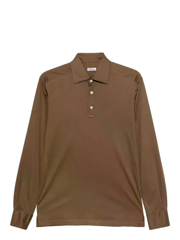 Kiton Positano Long-sleeve Polo Shirt - Brown