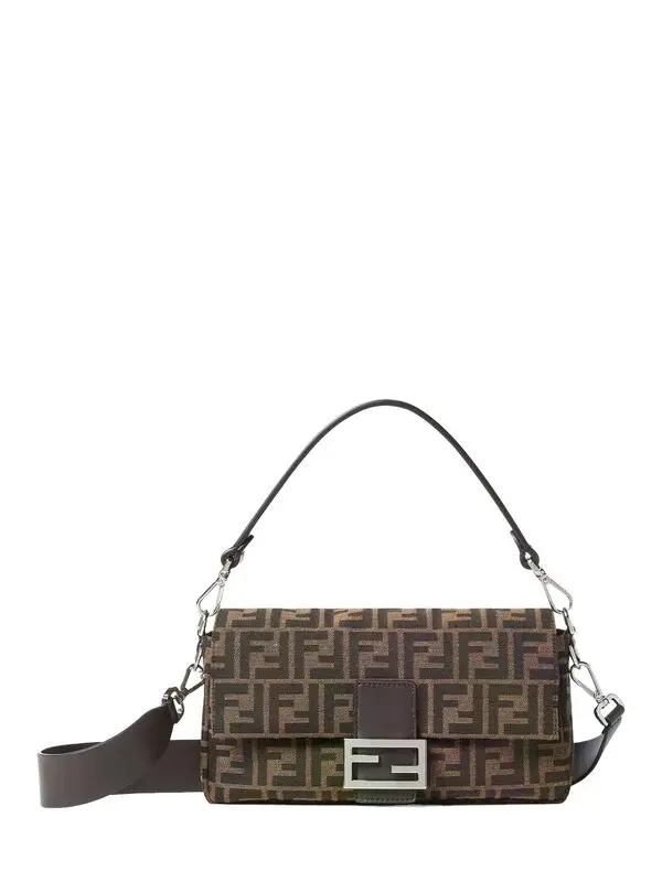 Fendi Baguette Logo Pattern Tote - Brown