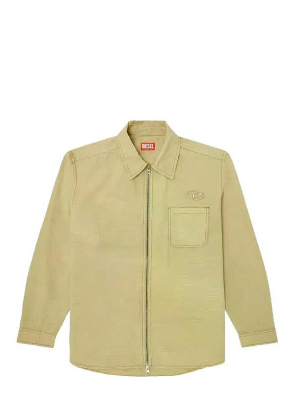DIESEL® Oval D Zip-up Shirt - Neutrals
