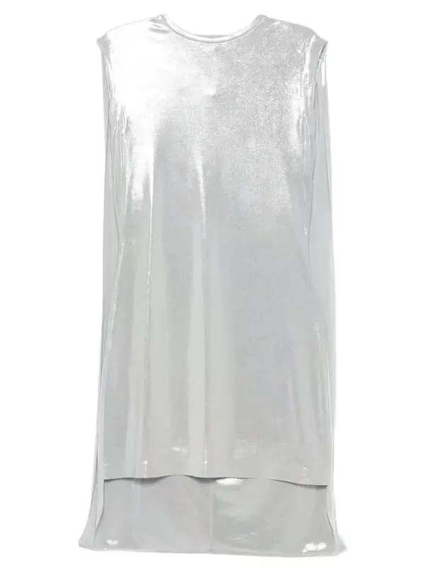 Norma Kamali Crew Neck Mini Dress - Silver