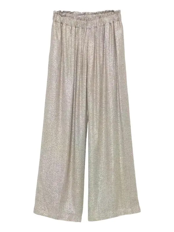 DIEGA Metallic Wide-leg Palazzo Pants - Silver