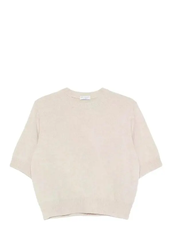 Brunello Cucinelli Short-sleeve Crew Neck Sweater - Neutrals