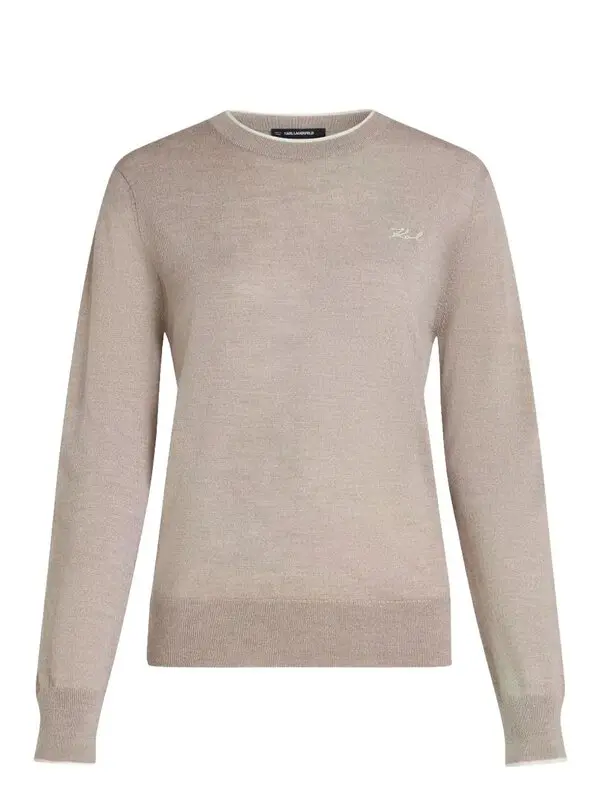 Karl Lagerfeld Merino Wool Sweater - Neutrals