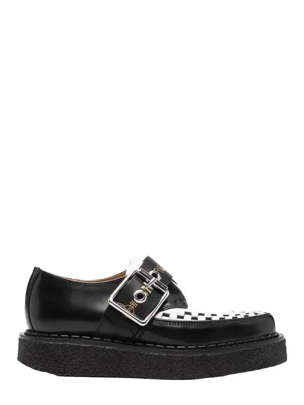 VIVIENNE WESTWOOD George Cox Pointed Toe Leather Monk Strap Shoes - Black