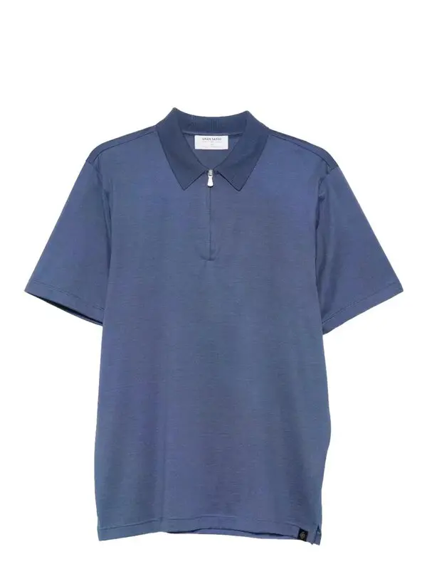 GRAN SASSO Zip-fastening Polo Shirt - Blue